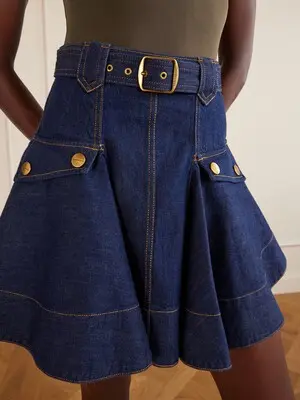 Zimmermann Belted Denim Mini Skirt