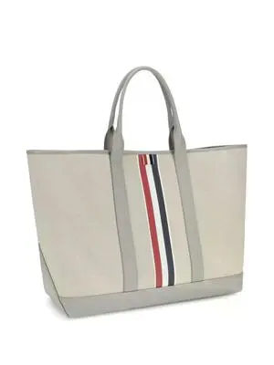Thom Browne Stripe Leather Handles Tote