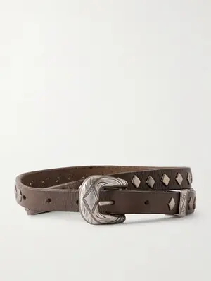 Ralph Lauren Aria Embellished Leather Belt - Brown