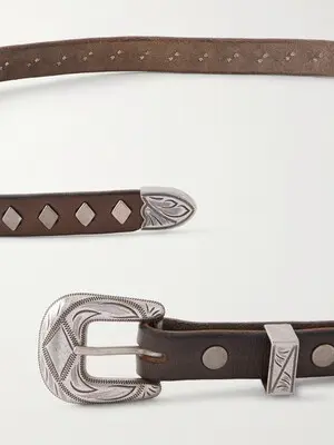 Ralph Lauren Aria Embellished Leather Belt - Brown