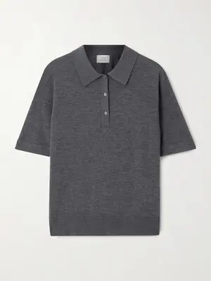 Loulou De Saison Migo Cashmere Polo Shirt - Gray