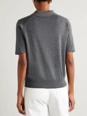 Loulou De Saison Migo Cashmere Polo Shirt - Gray