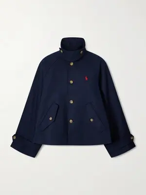 Polo Ralph Lauren Embroidered Cotton-gabardine Jacket - Blue