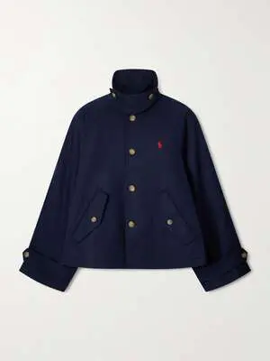 Polo Ralph Lauren Embroidered Cotton-gabardine Jacket - Navy