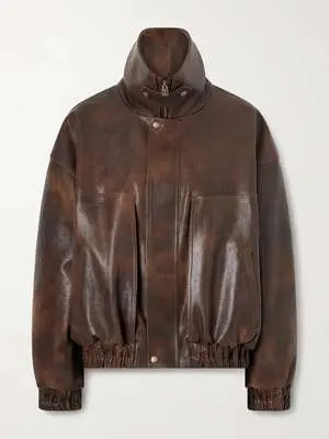 Magda Butrym Oversized Leather Jacket - Bronze