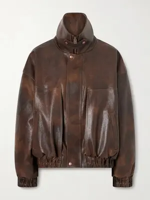 Magda Butrym Oversized Leather Jacket - Metallic
