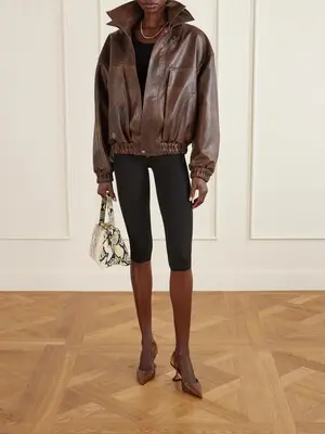 Magda Butrym Oversized Leather Jacket - Metallic