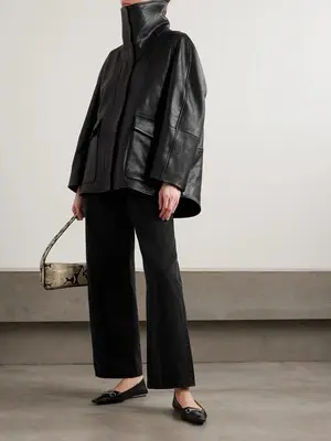 Nour Hammour Ansel Oversized Textured-leather Jacket