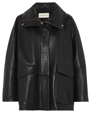 Nour Hammour Ansel Oversized Textured-leather Jacket