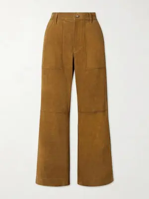Polo Ralph Lauren Suede Straight-leg Pants - Brown