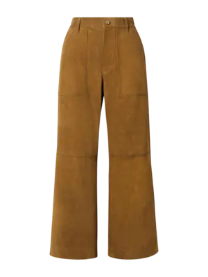 Polo Ralph Lauren Suede Straight-leg Pants - Brown