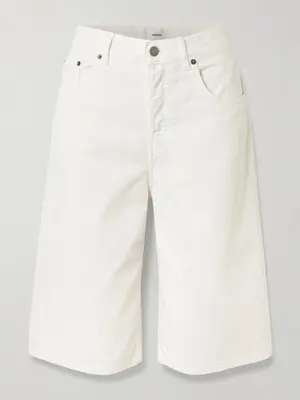 HAIKURE Becky Cotton And Linen-blend Twill Shorts - Off-white
