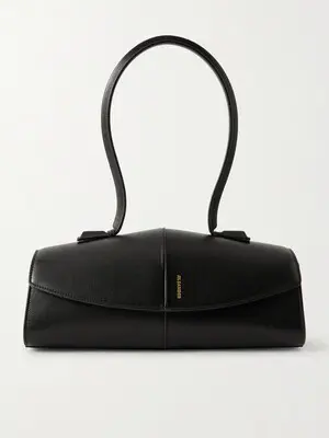 JIL SANDER Linea Leather Shoulder Bag - Black