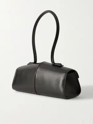 JIL SANDER Linea Leather Shoulder Bag - Black