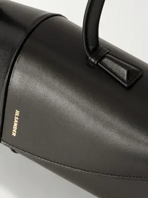 JIL SANDER Linea Leather Shoulder Bag - Black