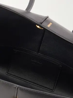 JIL SANDER Linea Leather Shoulder Bag - Black