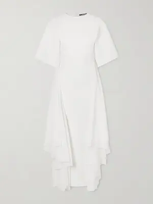 Jacquemus Mistral Draped Knitted Maxi Dress - White