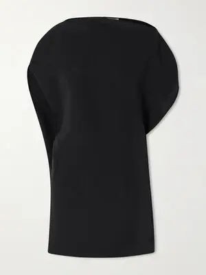 Khaite Erin Silk And Cotton-blend Organza Mini Dress - Black