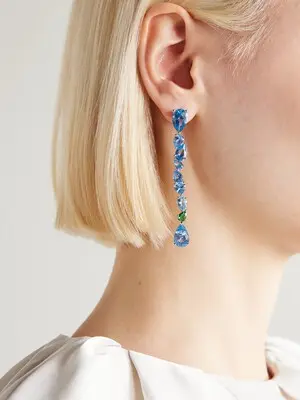 Completedworks Recycled Cubic Zirconia And Synthetic Spinel Drop Earrings