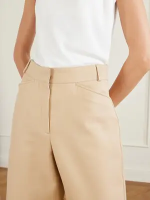 Another Tomorrow Organic Cotton High-rise Wide-leg Pants - Neutrals