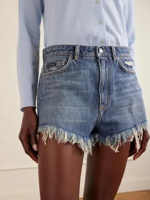 Dolce & Gabbana Frayed Denim Shorts