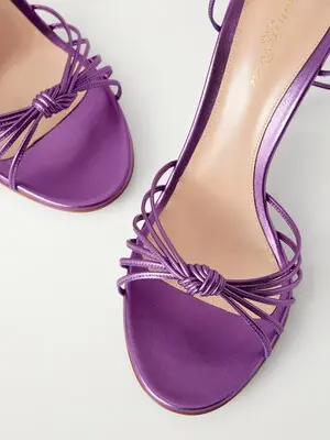GIANVITO ROSSI 85 Metallic Leather Sandals