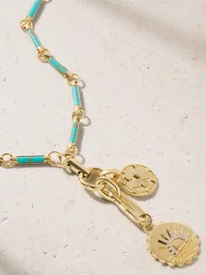 FOUNDRAE 18-karat Turquoise And Diamond Necklace