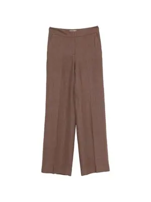 VIA MASINI 80 Linen Trousers - Brown