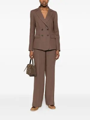 VIA MASINI 80 Wide Leg Linen Trousers
