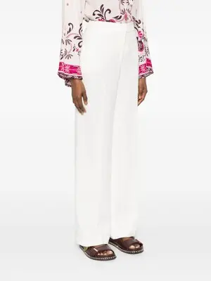 VIA MASINI 80 Linen Wide Leg Trousers - White