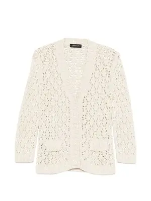 Fabiana Filippi Cotton V-necked Cardigan - White