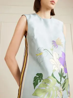 ALEMAIS Alfie Floral-print Recycled Taffeta Top - Blue