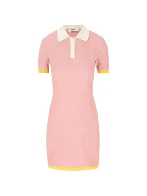 Fendi Cotton And Silk Blend Short Dress - Pink