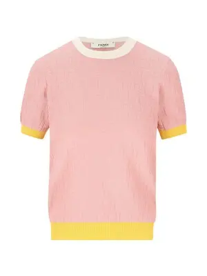 Fendi Cotton And Silk Blend Sweater - Pink