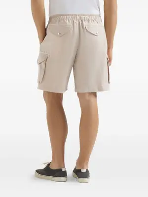 Brunello Cucinelli Linen Cargo Bermuda Shorts - Beige