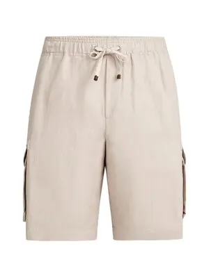 Brunello Cucinelli Linen Cargo Bermuda Shorts - Beige