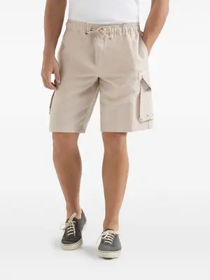 Brunello Cucinelli Linen Cargo Bermuda Shorts - Beige