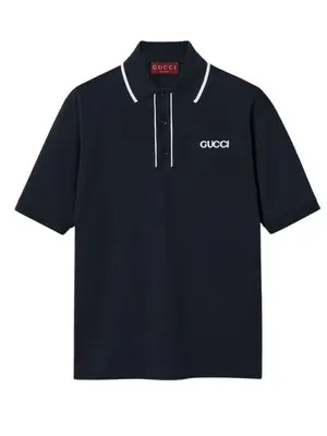 Gucci Cotton Pique Polo Shirt - Blue