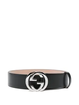 Gucci Gg Interlocking Leather Belt - Black