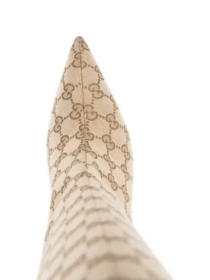 Gucci Gg Fabric Boots - Beige
