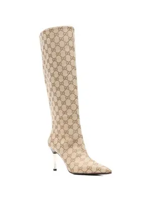 Gucci Gg Fabric Boots - Beige