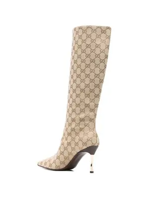 Gucci Gg Fabric Boots - Beige