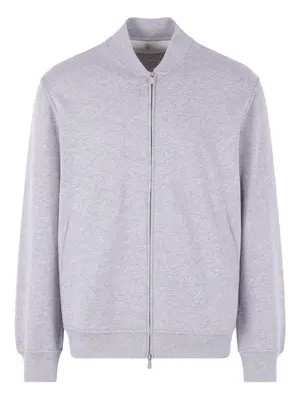 Brunello Cucinelli Cotton Zipped Sweatshirt - Grey