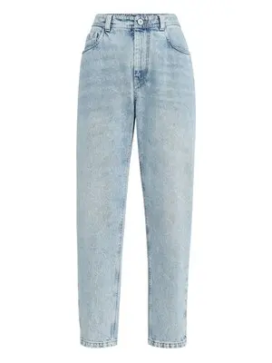 Brunello Cucinelli Denim Baggy Jeans - Sky Blue