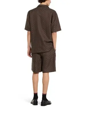Gucci Gg Linen Blend Shorts - Brown