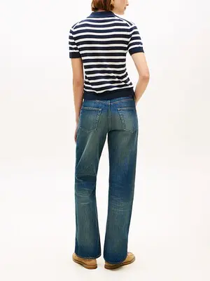 Tommy Hilfiger Striped Polo Shirt - Blue