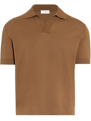 PAOLO PECORA Short-sleeved Polo Shirt - Brown