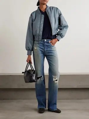 ANINE BING Leon Padded Bomber Jacket - Gray