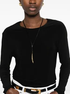 Norma Kamali Long Sleeve Round Neck Top