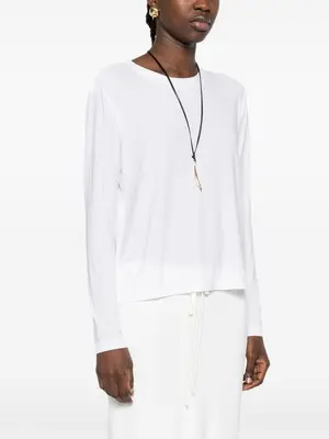 Norma Kamali Long Sleeve Round Neck Top